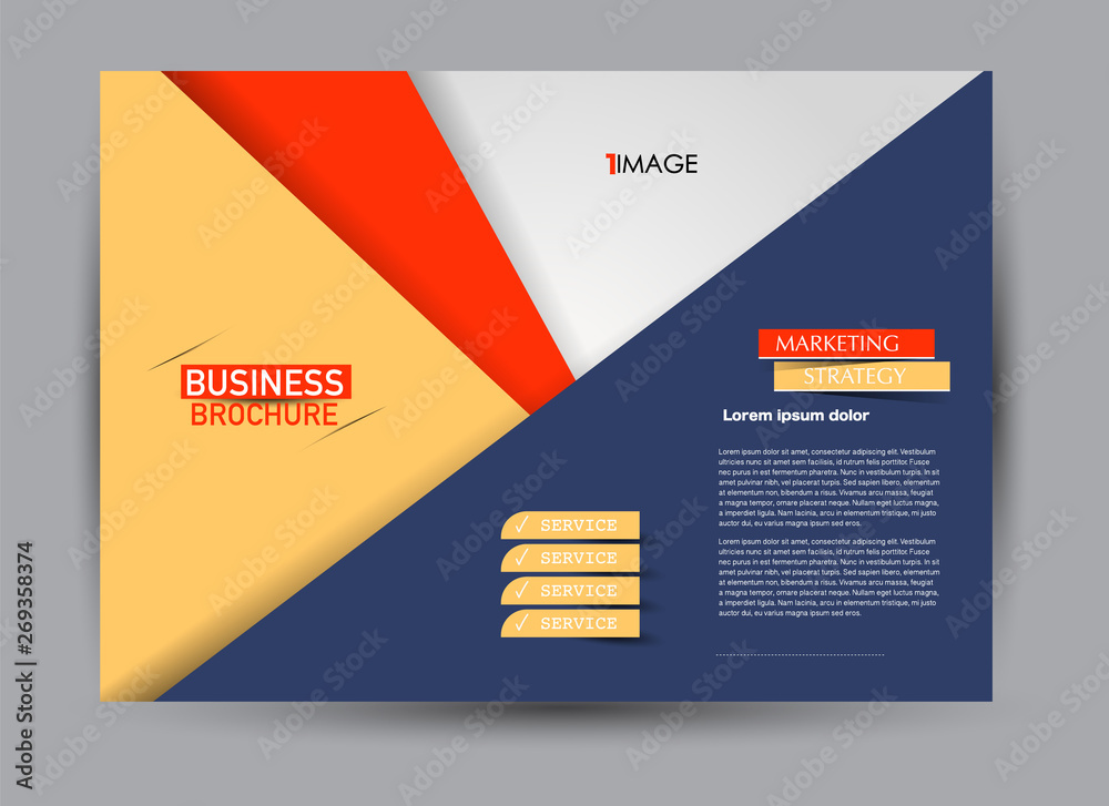 Landscape wide flyer template. Billboard banner abstract background ...
