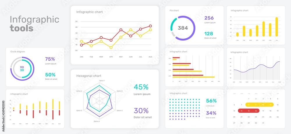 Elements of infographics on a white background. Use in presentation ...