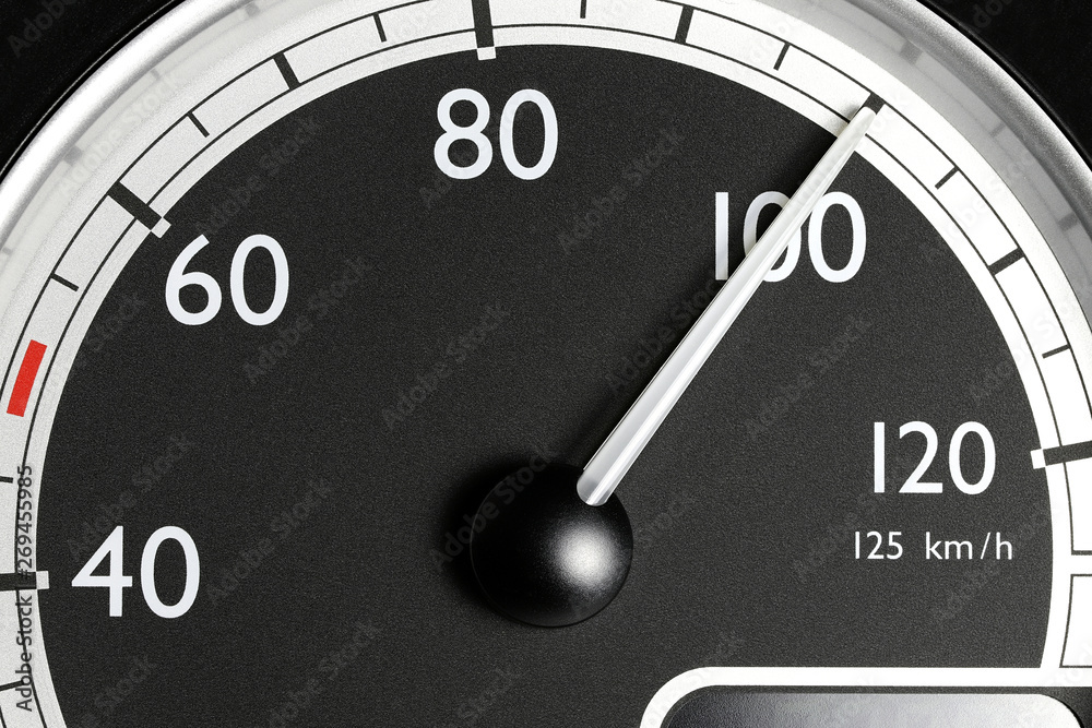 Stock-Foto „speedometer of a truck at 100 km/h“ | Adobe Stock