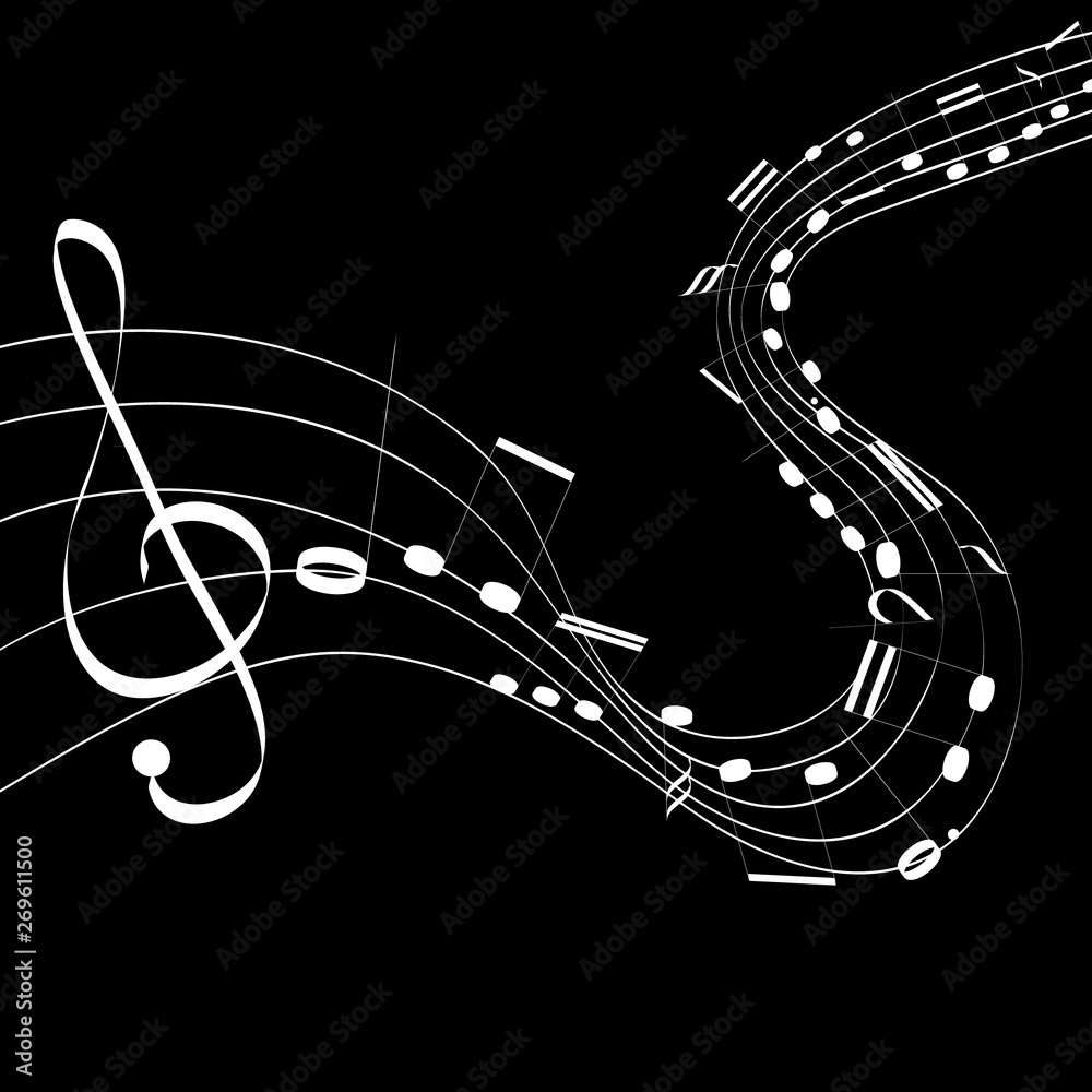 Black And White Music Notes Background