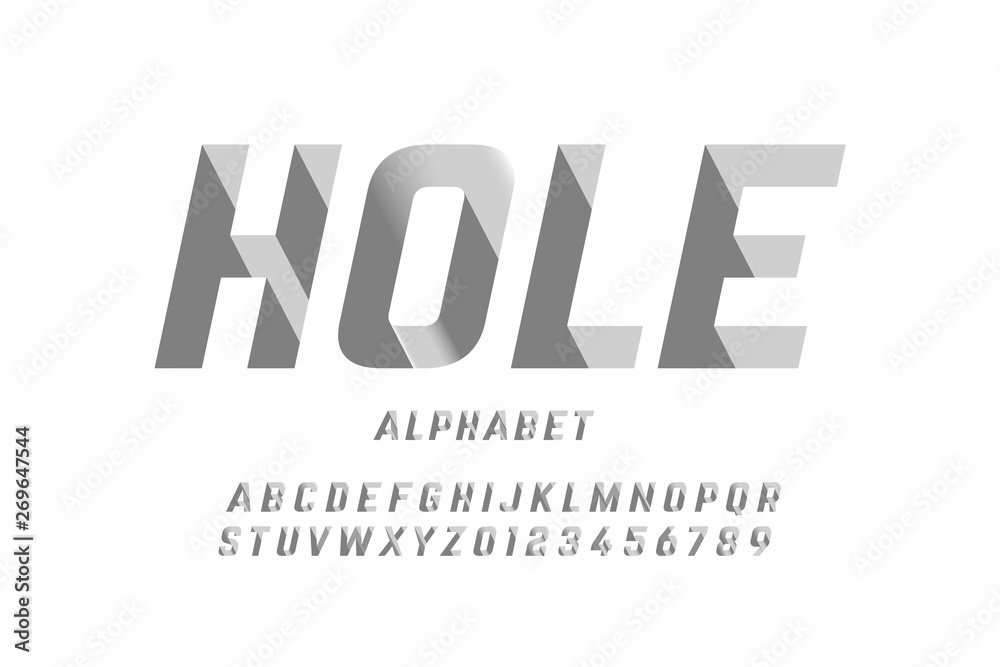 Isometric 3d font design, three-dimensional alphabet letters and ...