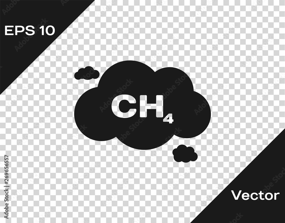 Grey Methane emissions reduction icon isolated on transparent ...