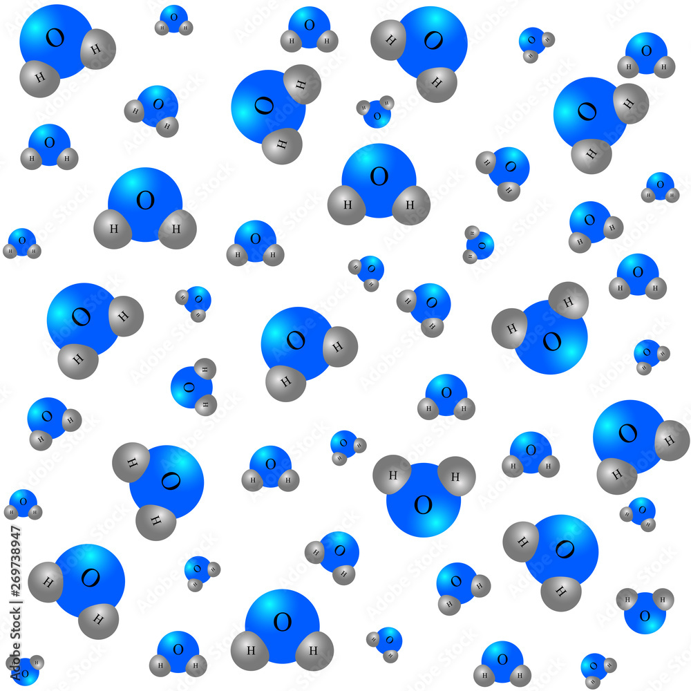 Image vectorielle Stock Seamless pattern. Water. A water molecule ...