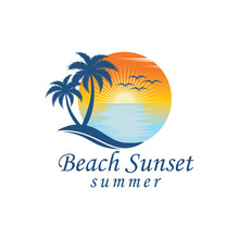 Beach Sunset Summer Logo Stock de Foto gratis - Public Domain Pictures