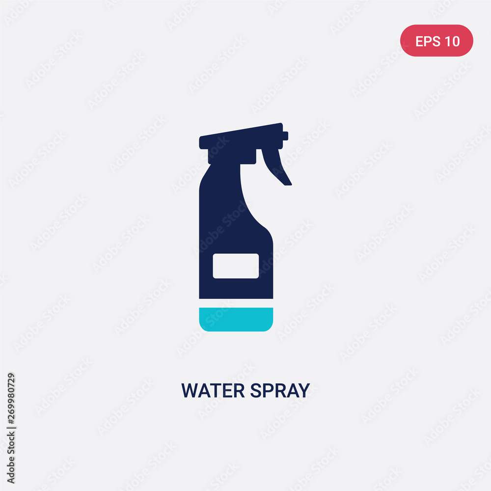 two color water spray vector icon from beauty concept. isolated blue ...