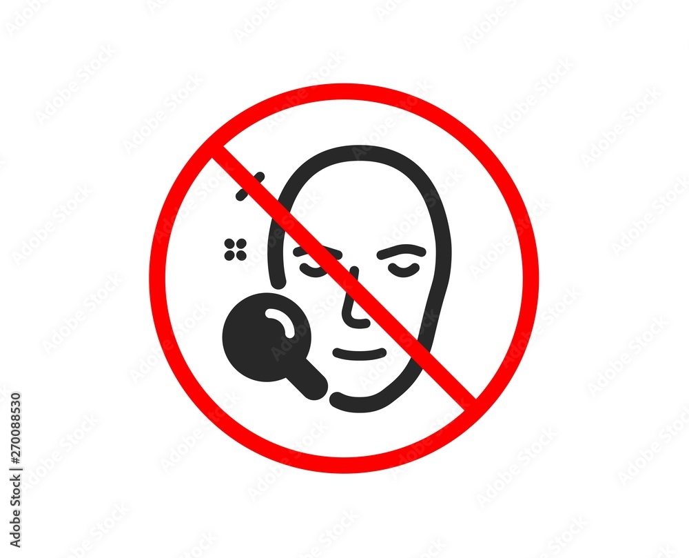 No or Stop. Face search icon. Head recognition sign. Prohibited ban ...