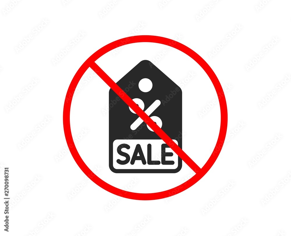 No or Stop. Shopping tag icon. Sale Special offer sign. Discount coupon ...