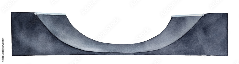 Stock-Illustration „Halfpipe Skateboard Ramp. One single object, side ...