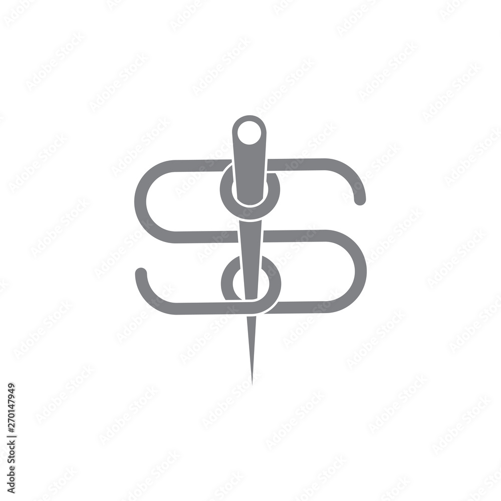 letter s linked thread needle symbol logo vector Stock Vector | Adobe Stock