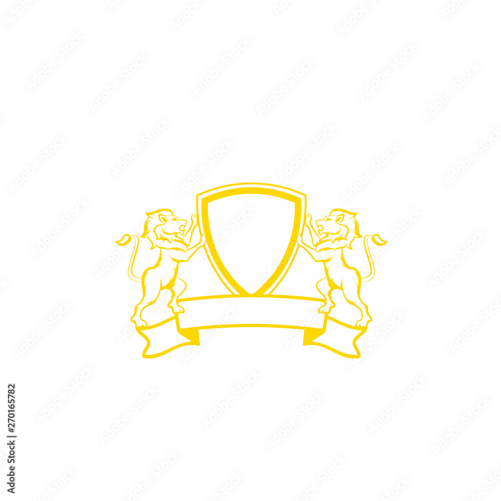 Royal Lion King / Crest Logo. Lion shield logo design template ,Lion ...