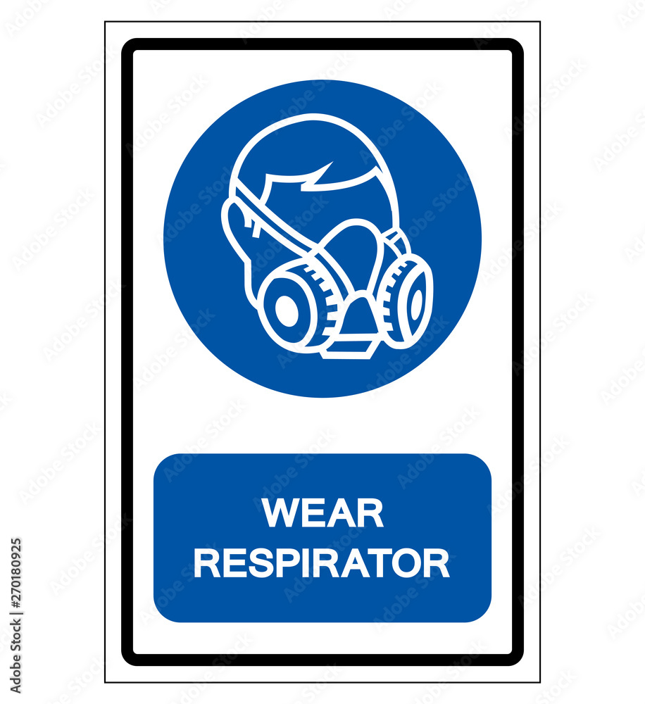Wear Respirator Symbol Sign,Vector Illustration, Isolated On White ...