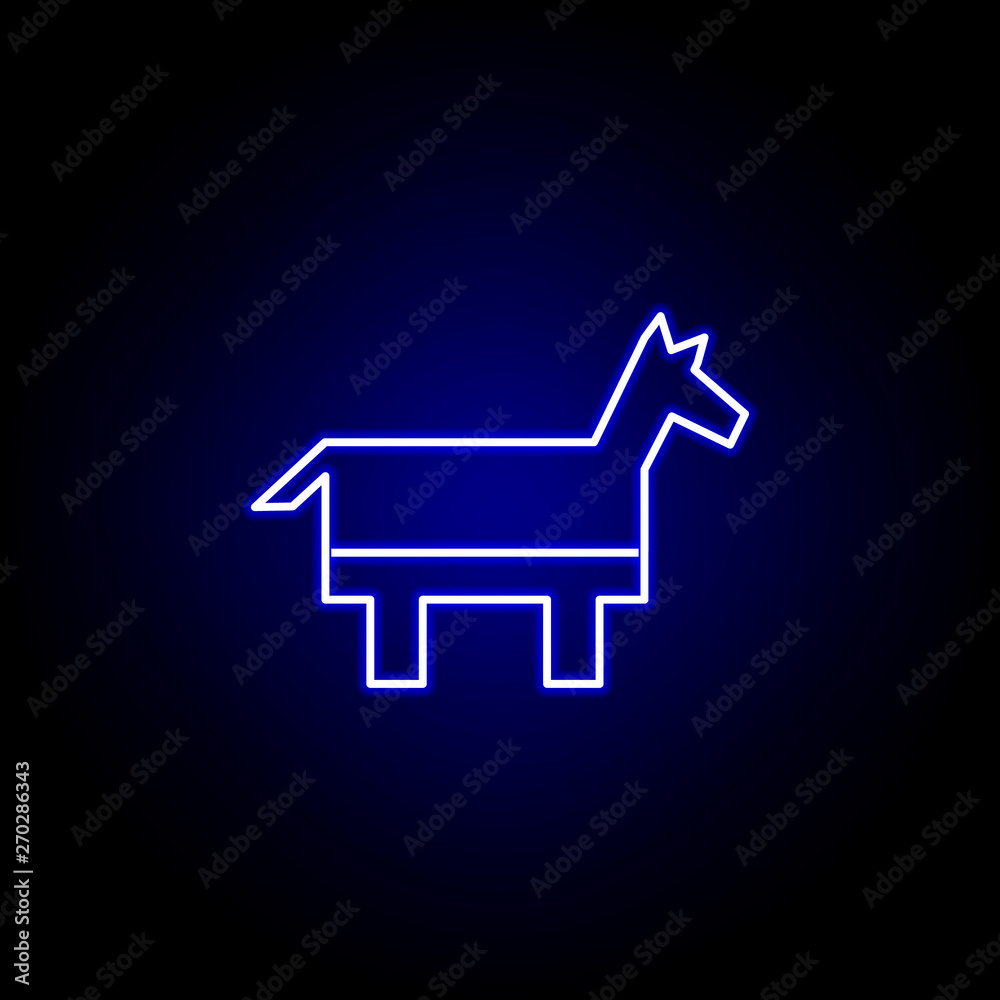 Elections democrat party icon in neon style. Signs and symbols can be ...