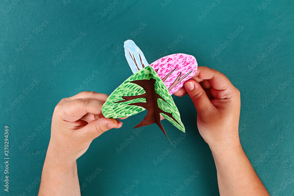 Diy paper tree four seasons summer, autumn, winter, spring. Tree 4 ...