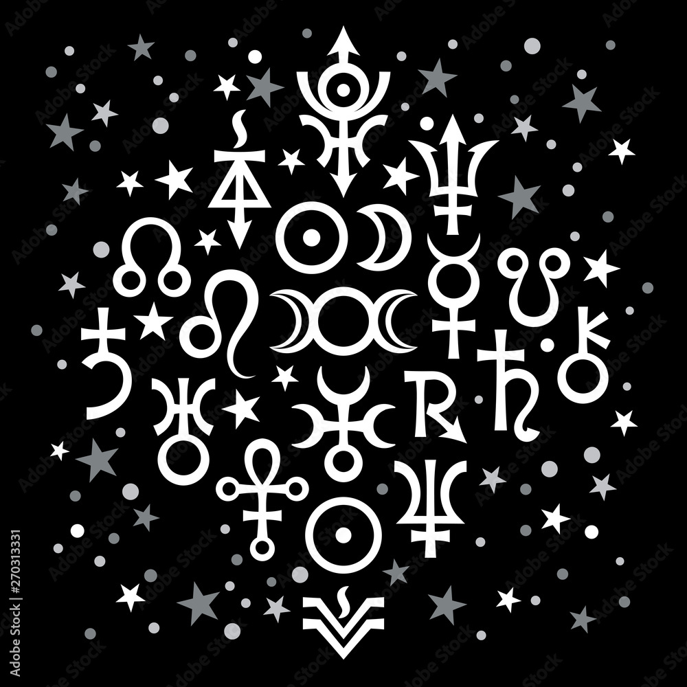 Astrological set №20, the excerpt of some recent astrological signs and ...