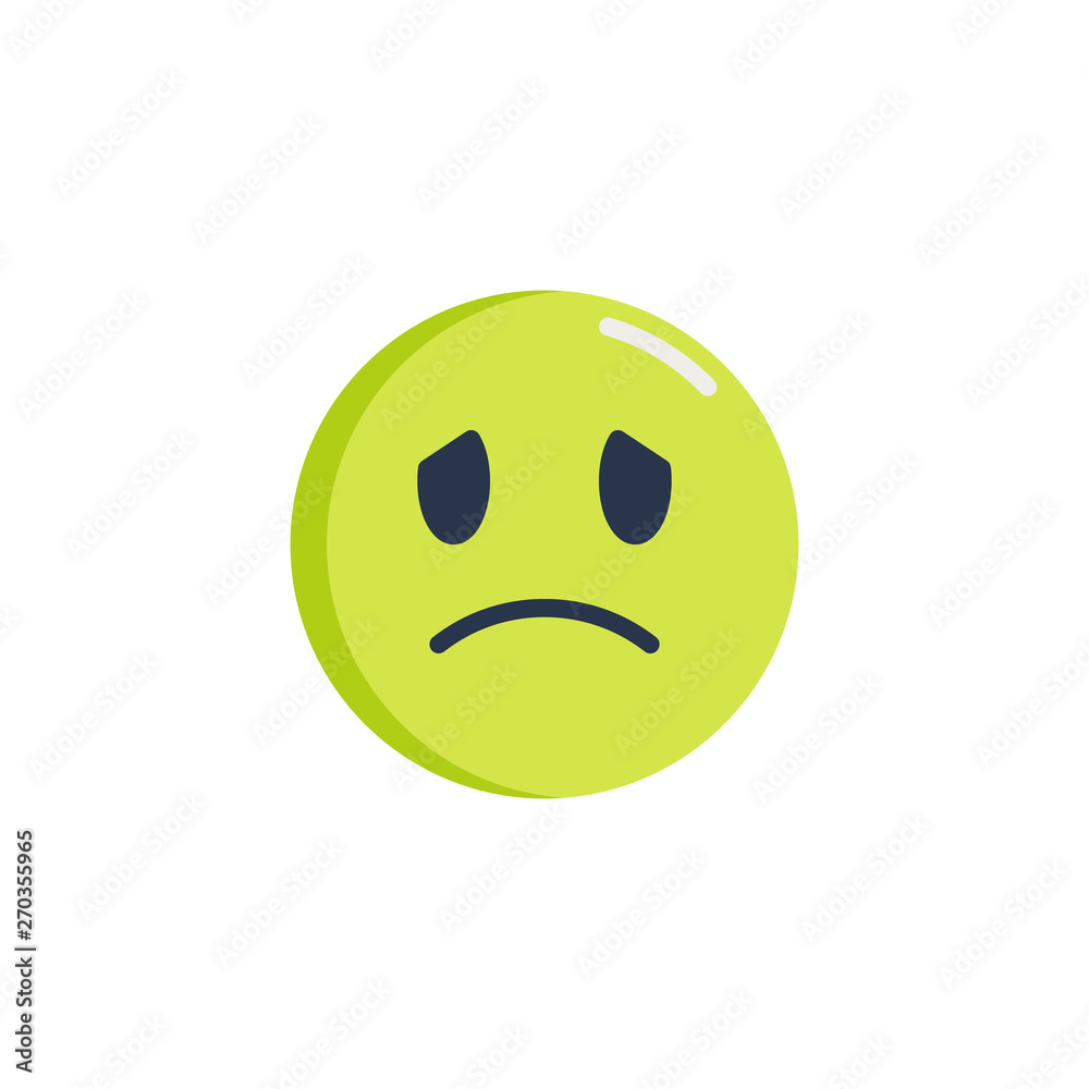 Sad face emoticon flat icon, Unhappy face emoji vector sign, colorful ...