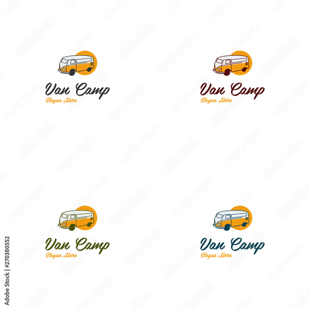 Cargo van logo/illustration, Camper Van Logo Design. Ready Made Logo ...