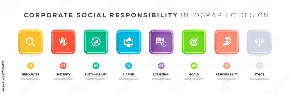 CORPORATE SOCIAL RESPONSIBILITY INFOGRAPHIC CONCEPT Stock Illustration ...