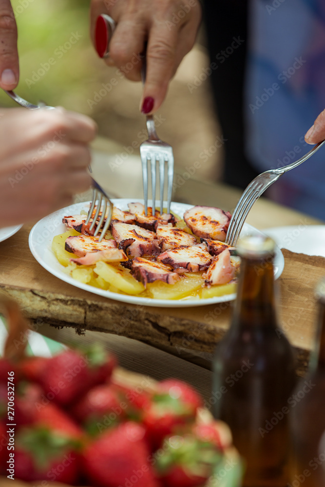 Family eating Spanish Tapas Stock Photo | Adobe Stock