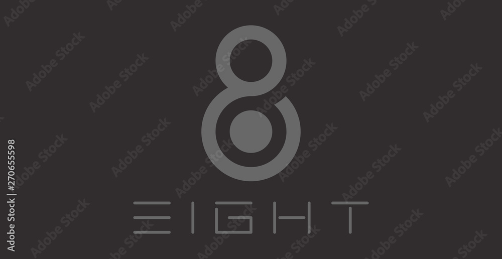 Number 8 logo. Vector logotype design. Stock Vector | Adobe Stock