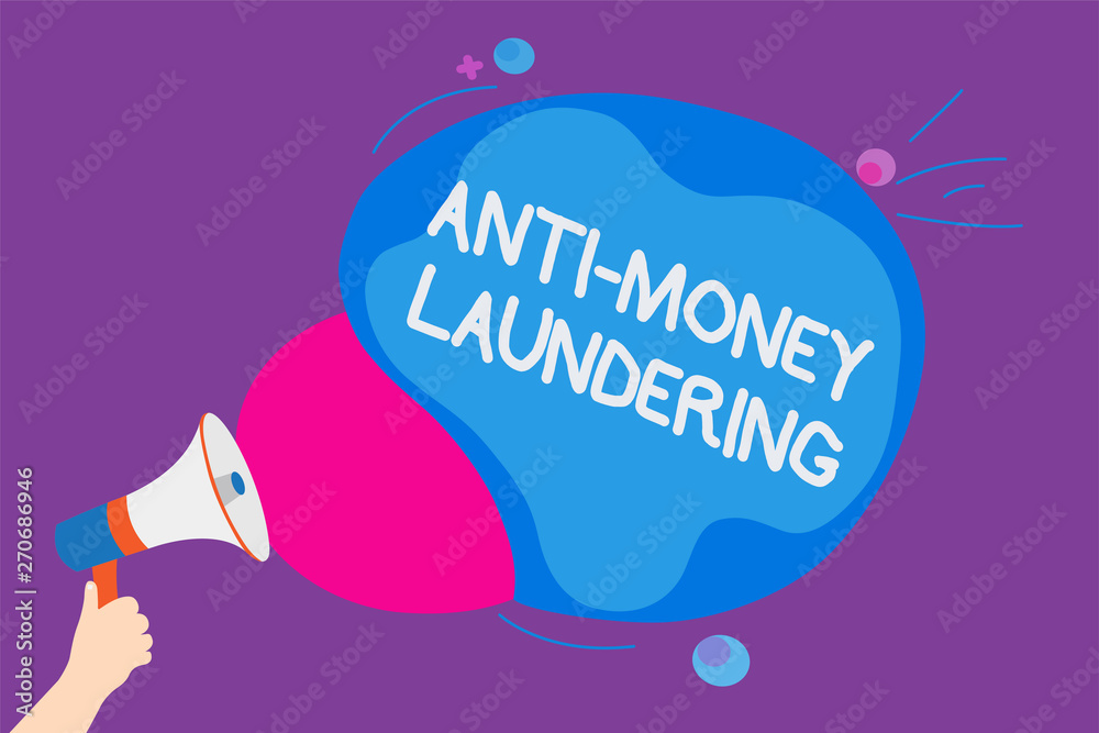 Writing note showing Anti Money Laundering. Business photo showcasing ...