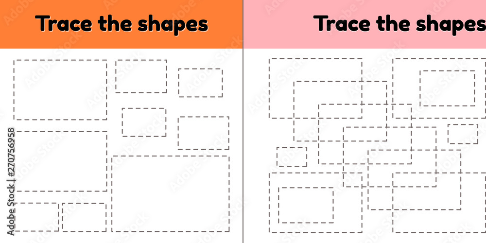 Vector illustration. Educational tracing worksheet for kids ...
