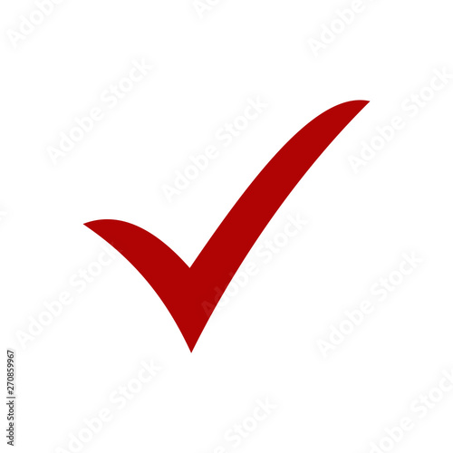Red check mark icon. Flat icon checklist mark symbol vector ...