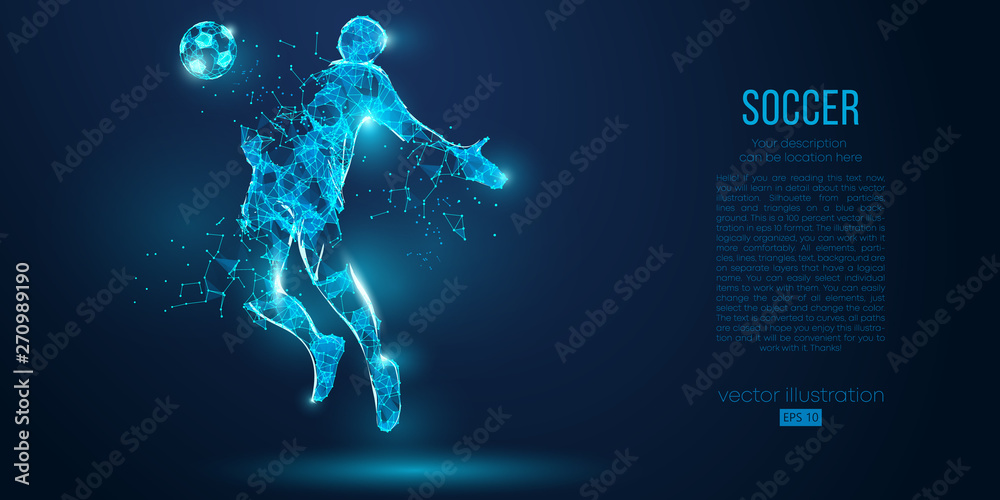 Vector de Stock Abstract soccer player, footballer from particles on ...