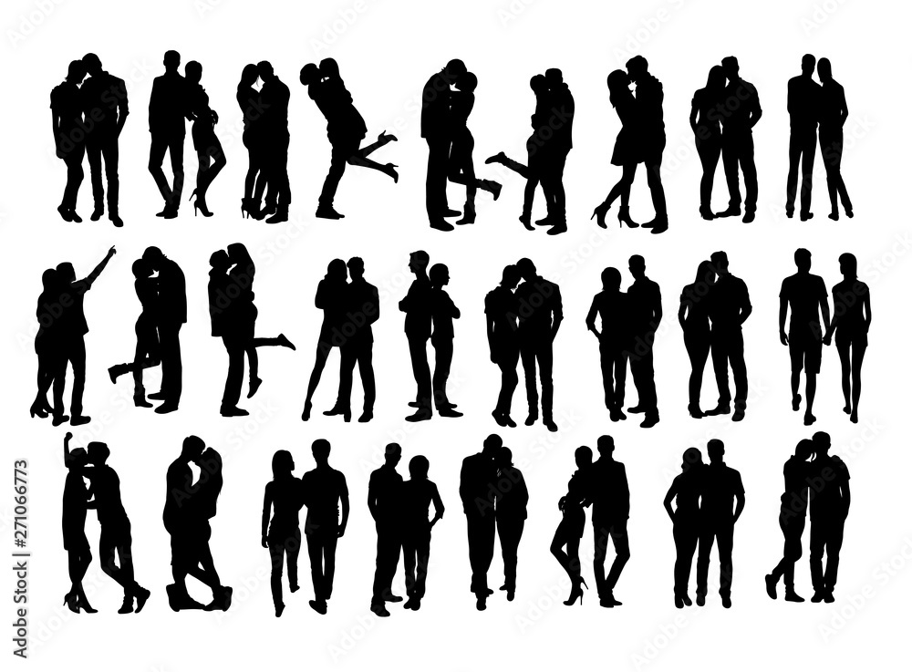 Couple People, art vector silhouette design Stock Vector | Adobe Stock