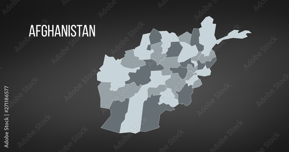 Map of the Islamic Republic of Afghanistan with the provinces in ...