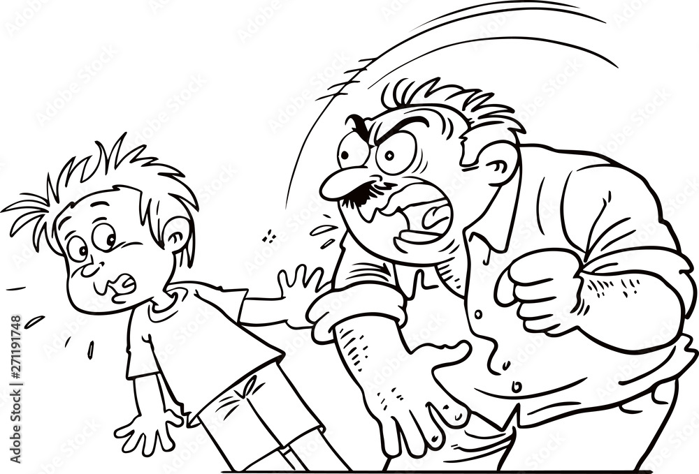 Cartoon illustration of bizarre long arm slapping face Stock Vector ...