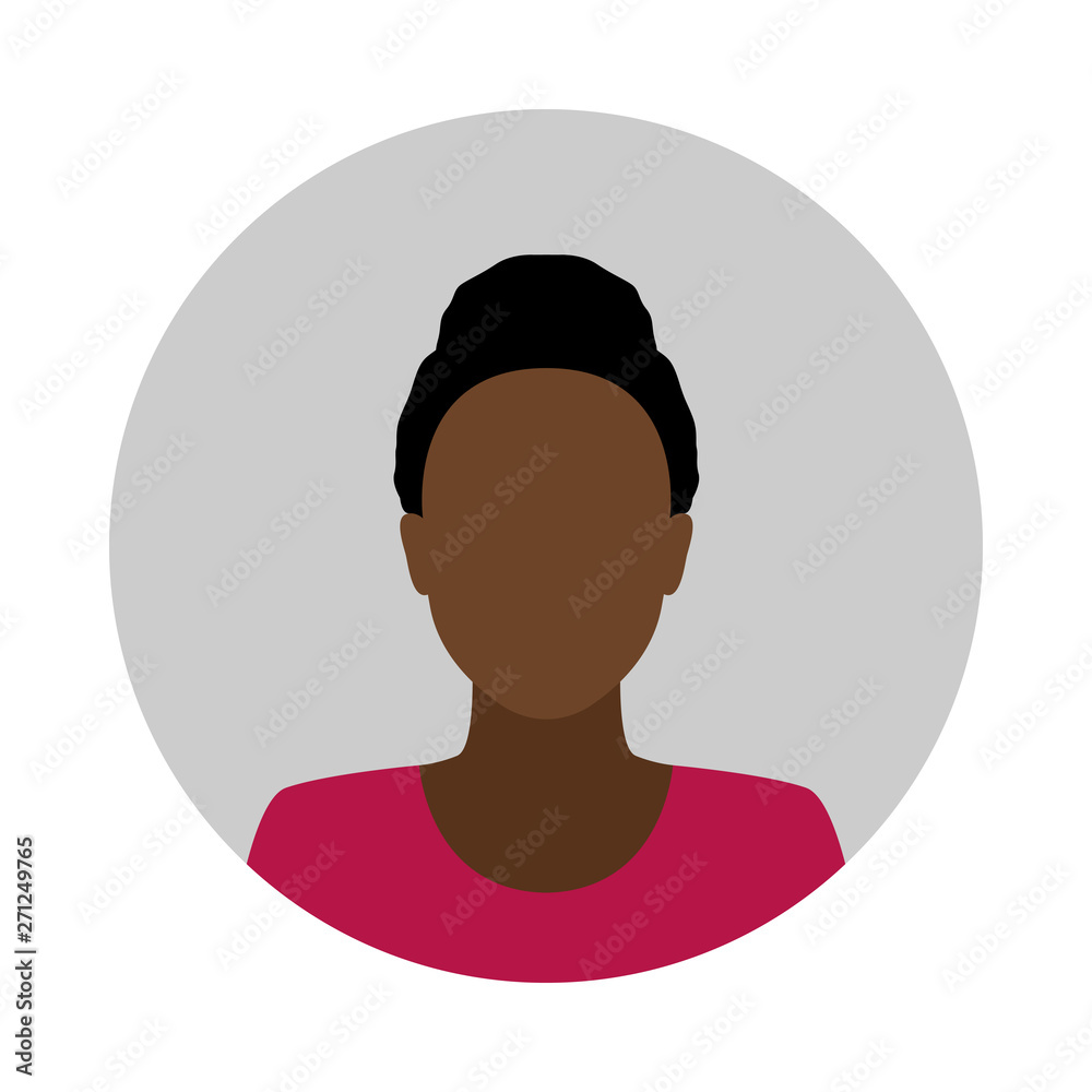 African American woman. Abstract female avatar. Vector icon. Stock ...