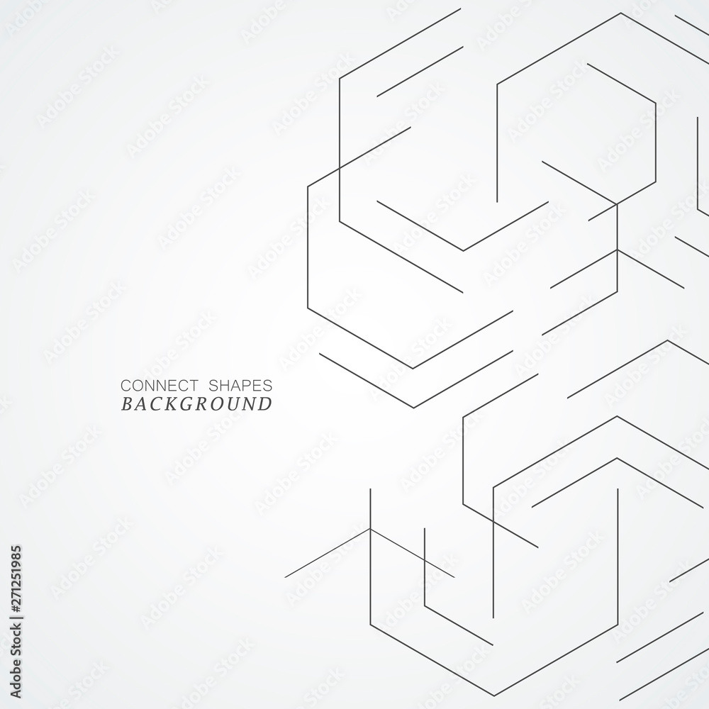 Vector illustration design with connect hexagon pattern background ...