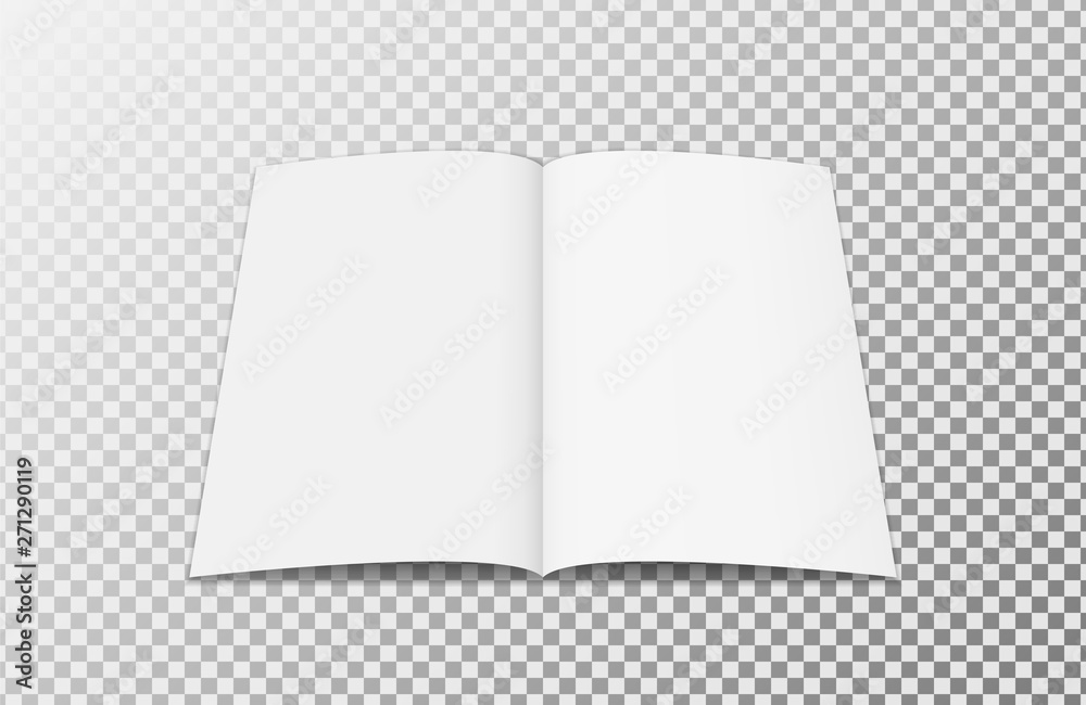 Open brochure template. Realistic layout for magazine or notebook on ...