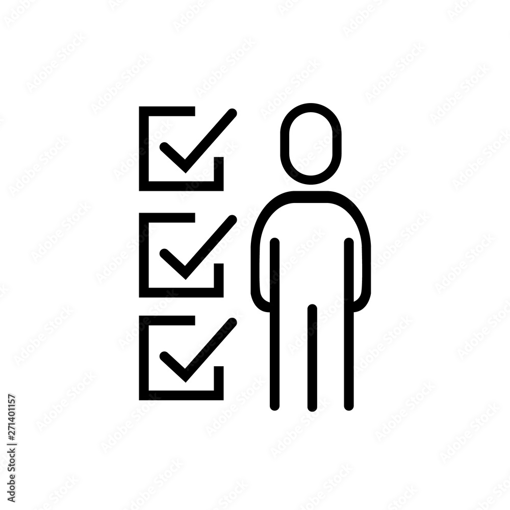 Check list with people icon. Head Hunting Related Vector Line Icons ...
