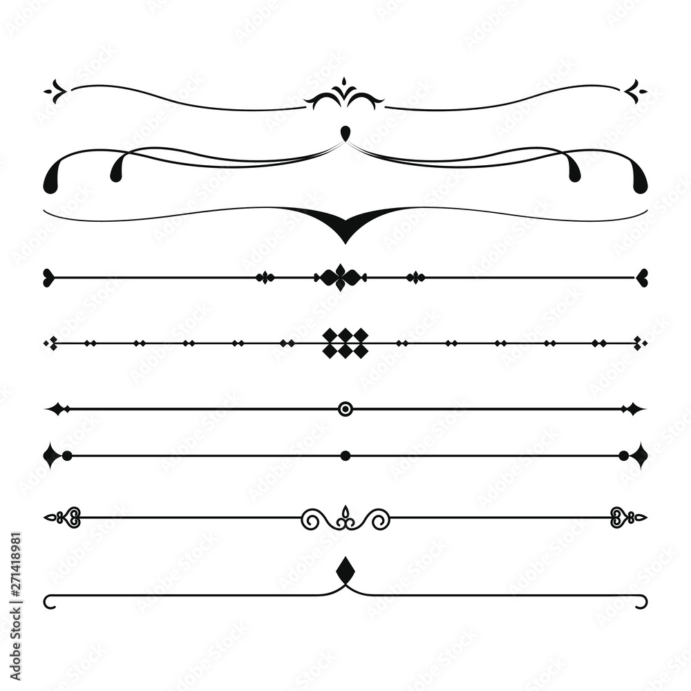 Dividers and borders set in medieval style. Vector version Stock Vector ...