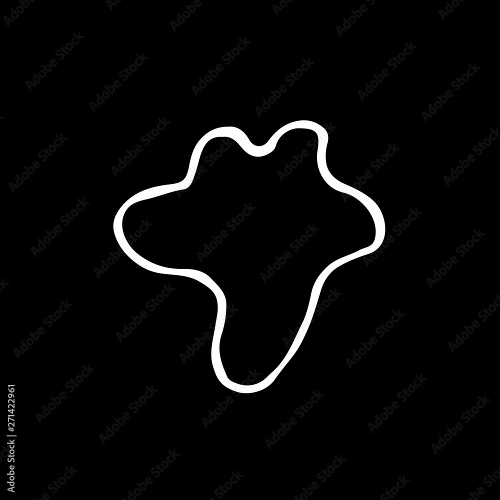 Cute cartoon hand drawn blot symbol. Sweet vector black and white blot ...