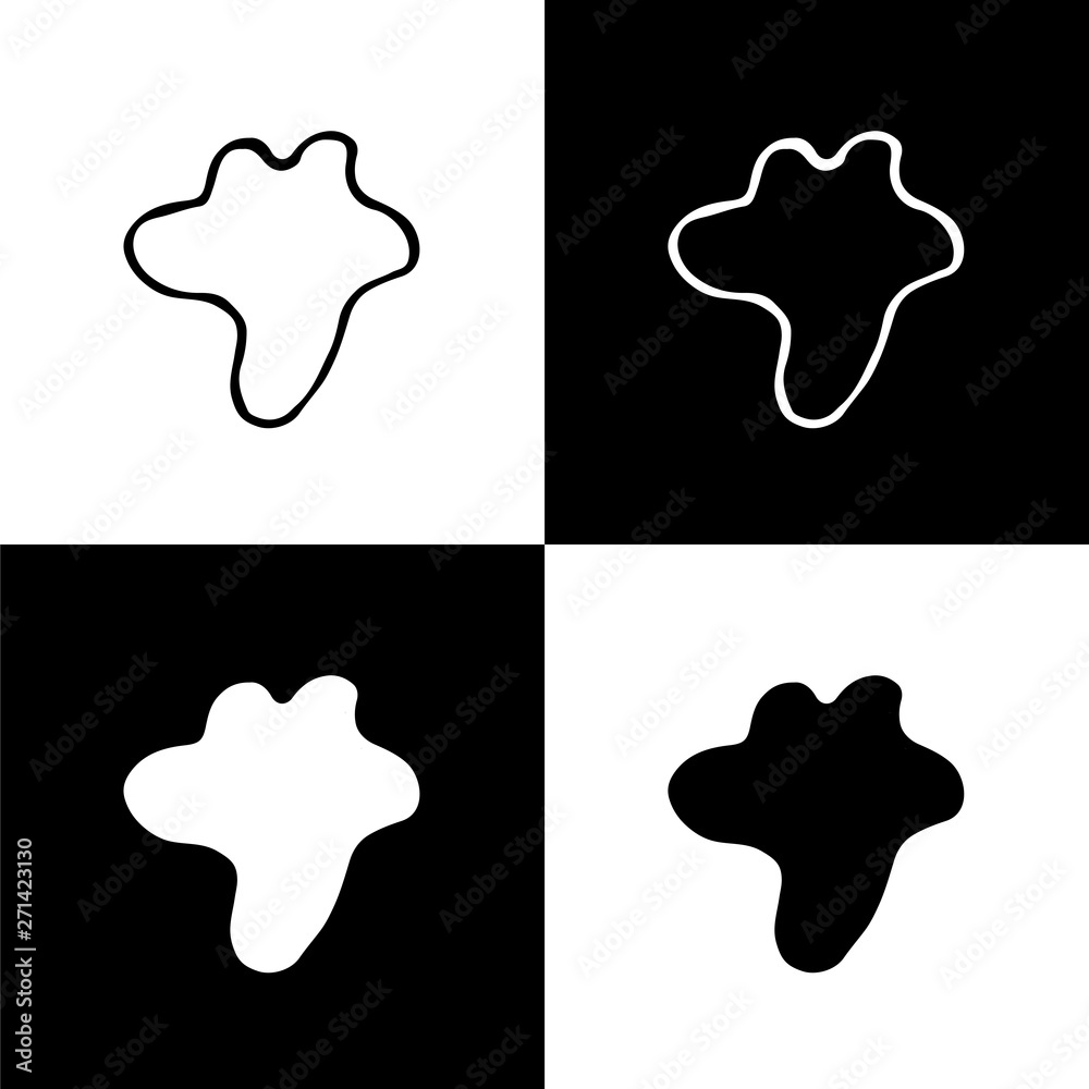 Cute cartoon hand drawn blot icon set. Sweet vector black and white ...