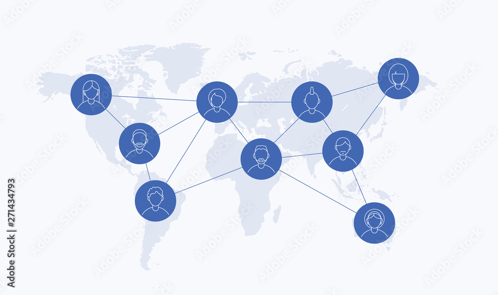 Social networking map infographic concept. People connection concept ...