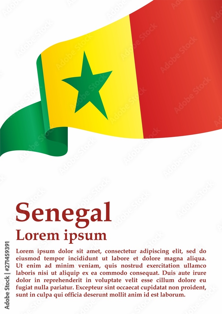 Flag of Senegal, Republic of Senegal. Template for award design, an ...