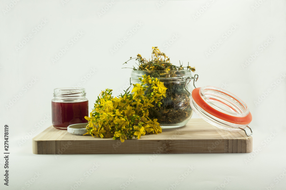 Hypericum perforatum, from this plant is obtained Hypericum Oil, a ...
