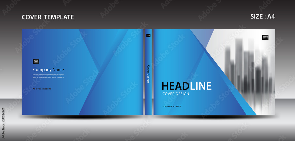 Blue Cover design template for magazine, ads, presentation, annual ...