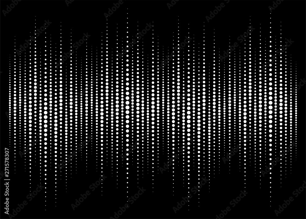 Audio equalizer halftone isolated on white background. Sound wave using halftone texture ...