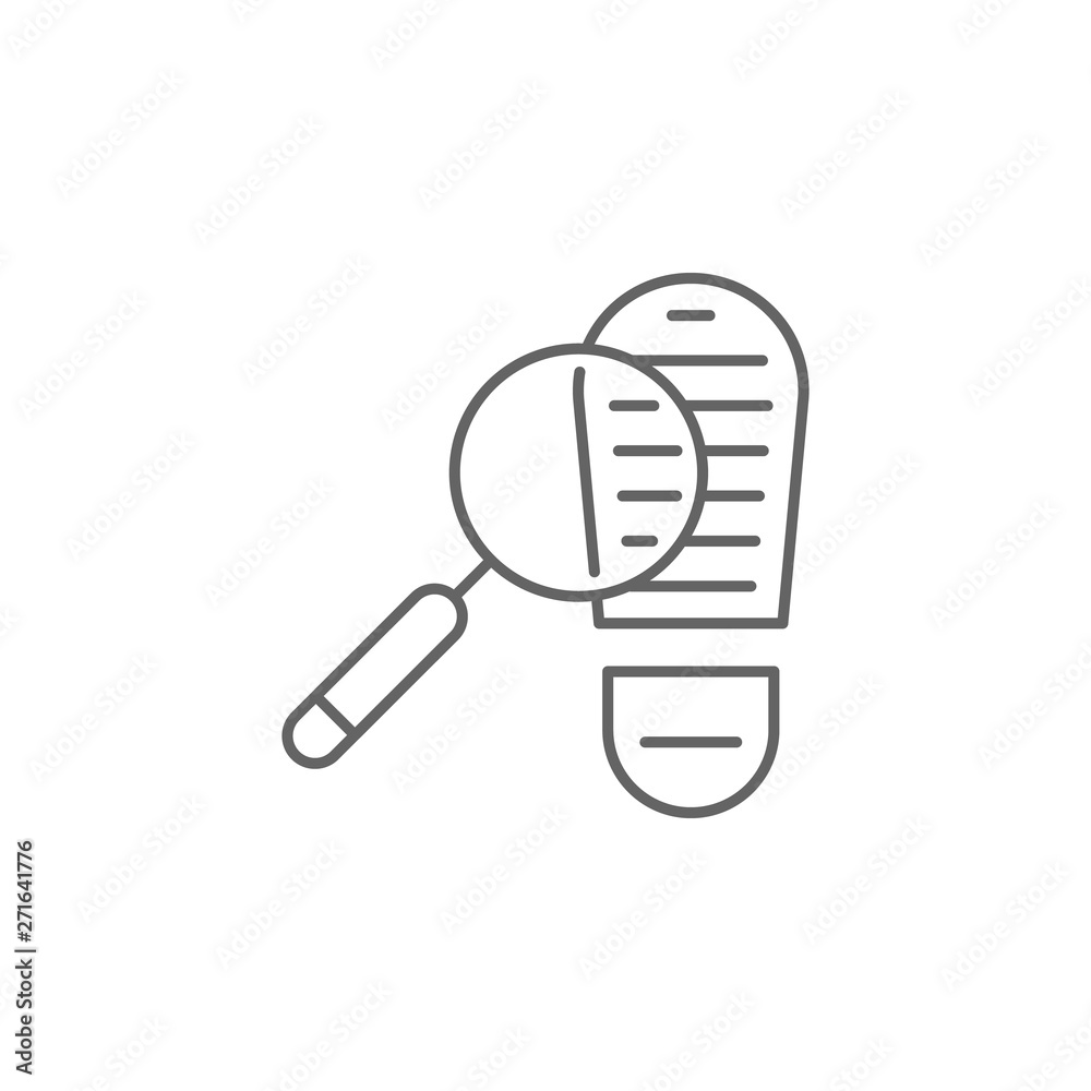 Justice footprint outline icon. Elements of Law illustration line icon ...