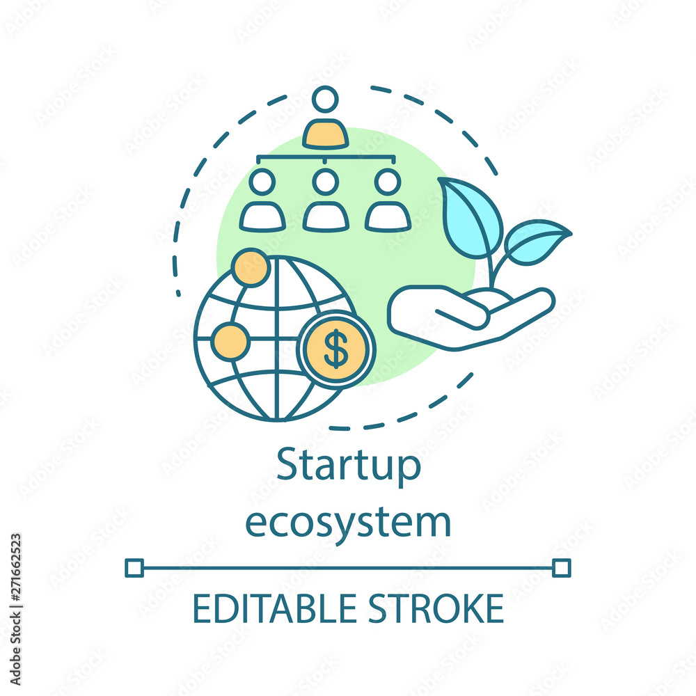 Startup ecosystem concept icon Stock Vector | Adobe Stock