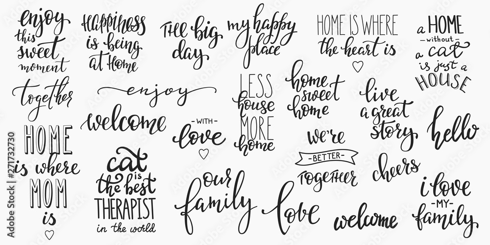 Lettering photography overlay set. Stock Vector | Adobe Stock