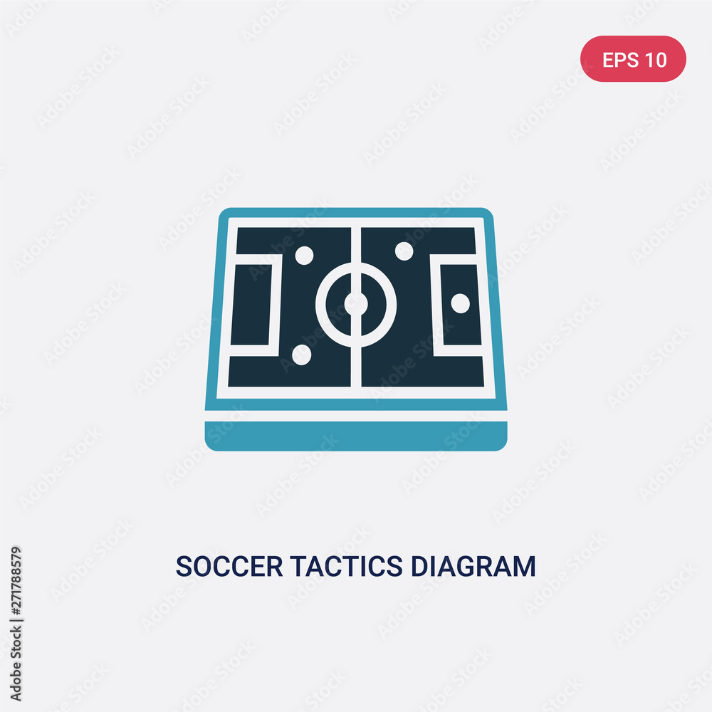 two color soccer tactics diagram vector icon from productivity concept ...