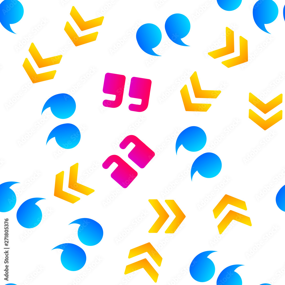 Quotation Marks, Inverted Commas Vector Color Icons Seamless Pattern ...