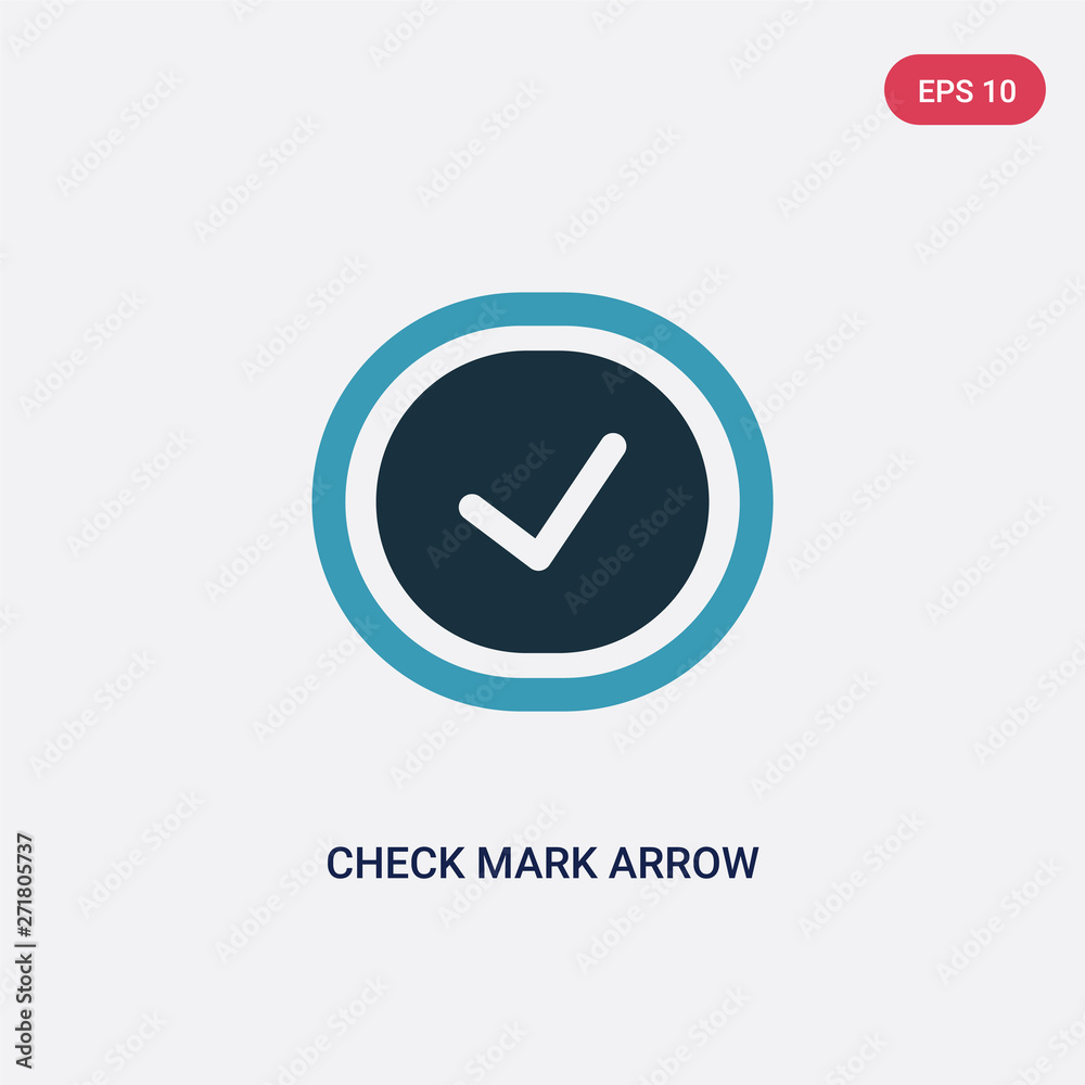 two color check mark arrow vector icon from user interface concept ...
