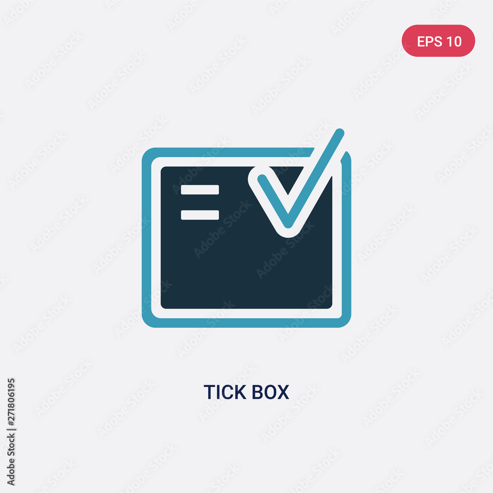 two color tick box vector icon from user interface concept. isolated ...