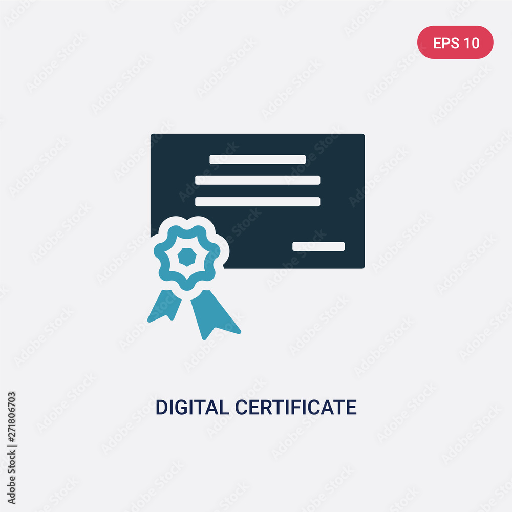 two color digital certificate vector icon from user interface concept ...